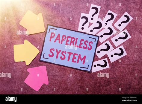 Text Sign Showing Paperless System Concept Meaning Storage Or