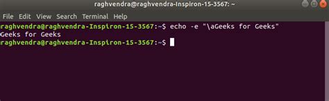 echo command in linux with examples geeksforgeeks