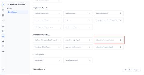 Attendance Summary Report Knowledge Base