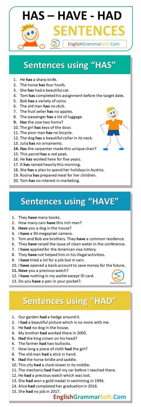 Has Have Had Use In Sentences 50 Examples Sentence Examples