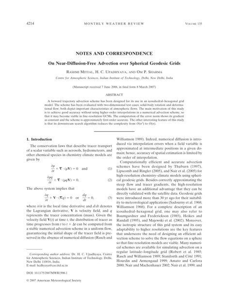 Pdf Semi Lagrangian Integration Of A Gridpoint Shallow Water Model On The Sphere
