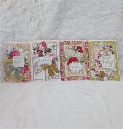 Set Of 4 Beautiful Handmade Greeting Cards For Birthdays These Cards