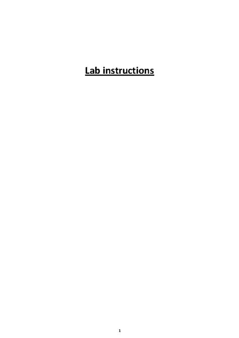 LAB Instructions AND Experiments NEW A Lab Instructions Guidelines For Lab Attendance And