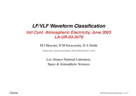 pdf lf vlf waveform classification