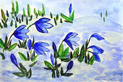 Колокольчик цветок Рисунок в 1 класс на урок окружающий мир