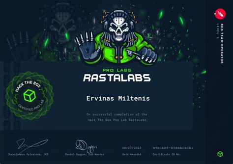 Ervinas M On Linkedin Hackthebox Redteam Rastalabs