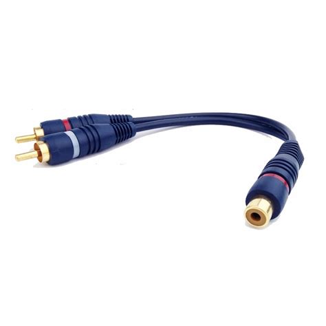 2 RCA Male To 1 RCA Female Adapter Converter Interconnect Cable Singapore