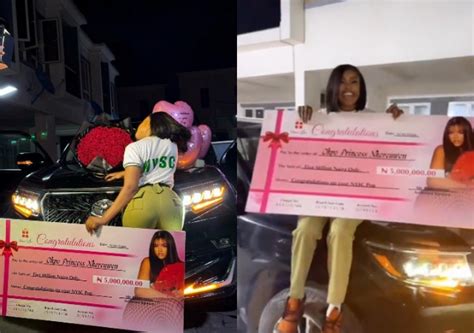 Female Corper Gets A New Car N5m On Pop Day Because She Is A Fine