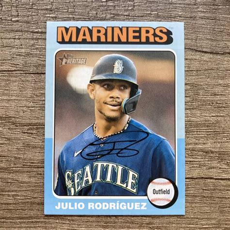 2024 Topps Heritage Mini Esclusiva Julio Rodriguez Bordo Blu Chiaro Ssp 2525 Eur 16842