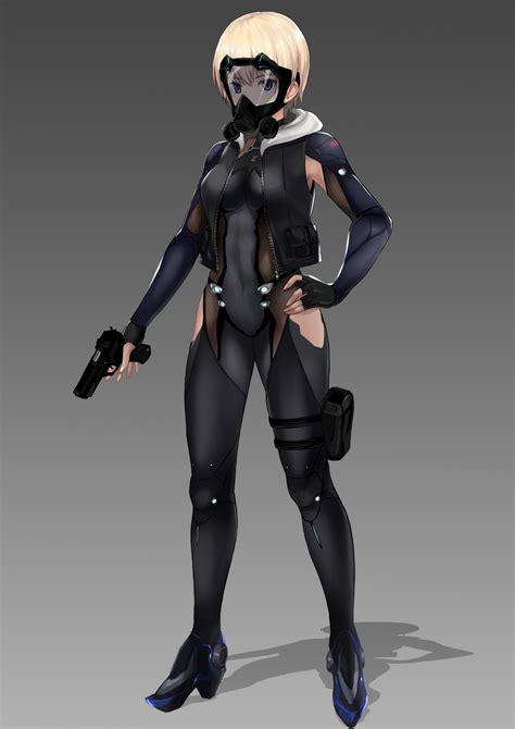 Jilllxlxl Original Sig Sauer Bad Id Bad Pixiv Id Highres 1girl Armpit Cutout Black