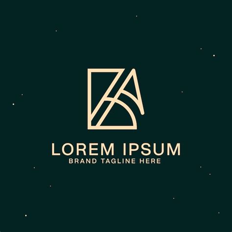 플랫 레터 Ba Ab 로고 템플릿 프리미엄 벡터