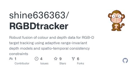 Github Shine636363rgbdtracker Robust Fusion Of Colour And Depth Data For Rgb D Target