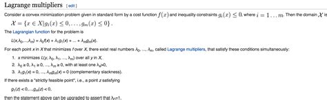 Complementary Slackness With Lagrange Multipliers In Convex Optimization Mathematics Stack