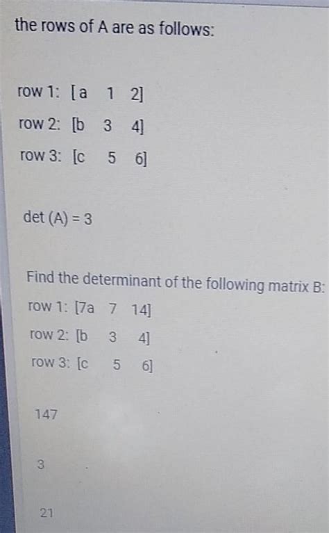 Solved The Rows Of A Are As Follows Row 1 A 1 2 Row 2