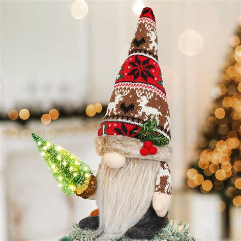 Christmas Tree Topper Gnome Christmas Decoration Star Tree Topper Gnome Christmas Tree Topper