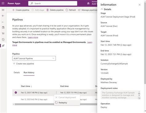 Redeploy A Past Solution Version To A Target Environment Matthew Devaney