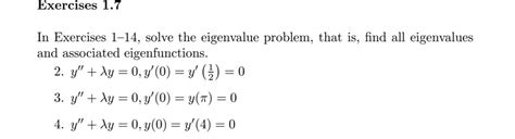 Solved Exercises 17in Exercises 1 14 ﻿solve The Eigenvalue