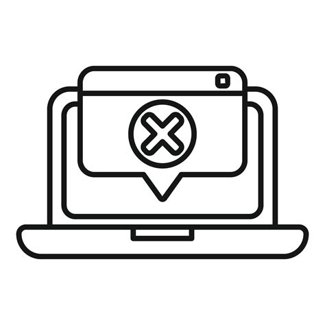 Laptop Showing Error Message With Cross Mark Icon 48290948 Vector Art