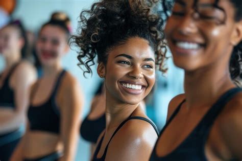 Fitness Laughing And Friends At The Gym For Training Class For Active Healthy Lifestyle A Group