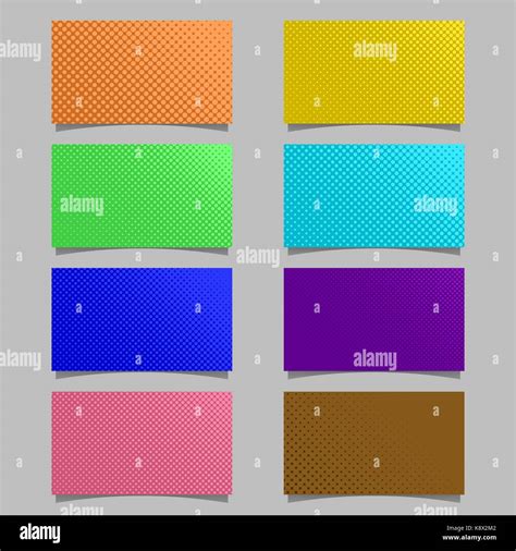 Abstract Halftone Dot Pattern Business Card Background Template Design Set Vector Illustration