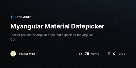 Myangular Material Datepicker Stackblitz