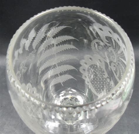 Crystal Glass Celery Vase Engraved Decoration Circa 1870 Bada