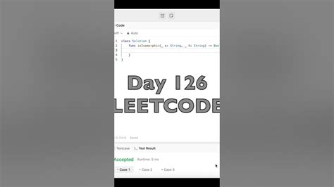 Day 126 Leetcode Problem 205 Swift Daily Challenge Swiftui Coding Faang Youtube