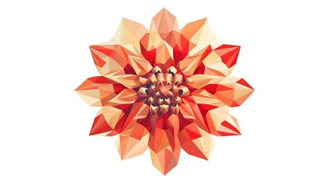 Premium Ai Image Polygonal Flower On White Background
