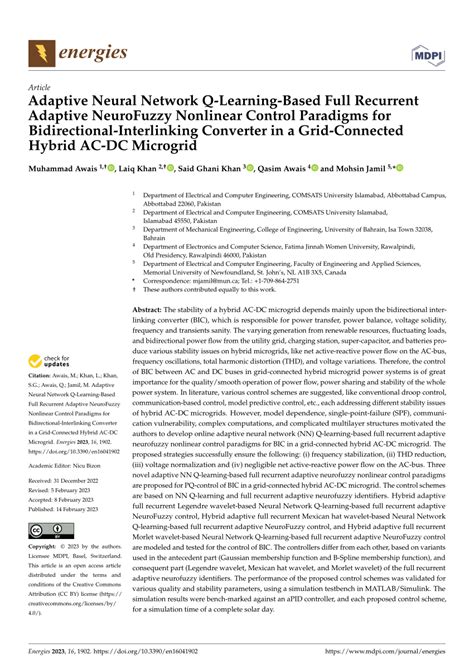 pdf adaptive neural network q learning based full recurrent adaptive