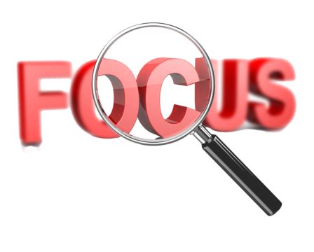 Magnifier Focus Text On White Concentrate Concept Out Of Focus Png