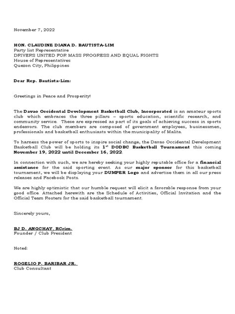 letter of request for dumper pdf