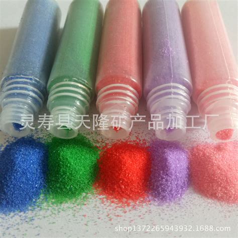 厂家供应彩沙卵石彩砂染色彩砂烧结彩砂彩色石子五彩石沙画沙子 阿里巴巴