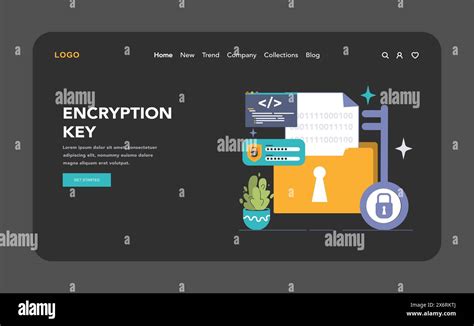 Data Encryption Dark Or Night Mode Web Landing Personal Information Internet Access Or