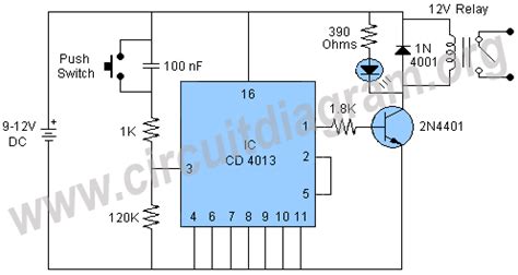 Toggle Switch Using CD 4013 Circuit Diagram