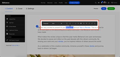 Guide Editing Styling Text Behance Helpcenter