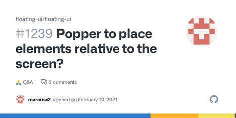 Popper To Place Elements Relative To The Screen · Floating Ui Floating