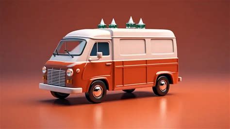 크리스마스 축제 배달 밴의 3d 렌더링 자동차 운송 배달 차 배달 밴 배경 일러스트 및 사진 무료 다운로드 Pngtree