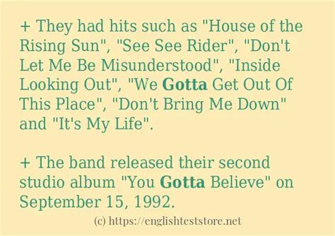 Gotta Some Sentence Examples Englishteststore Blog