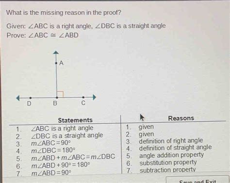 Solved What Is The Missing Reason In The Proof Given ABC Is A Right Angle DBC Is A