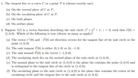 Solved The Tangent Line To A Curve C At A Point P Is Chegg