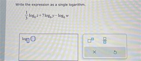 Solved Write The Expression As A Single Logarithm Chegg Com