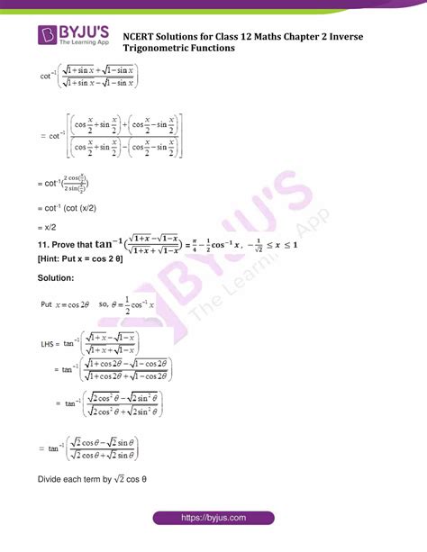 Ncert Solutions For Class 12 Maths Miscellaneous Exercise Chapter 2 Inverse Trigonometric