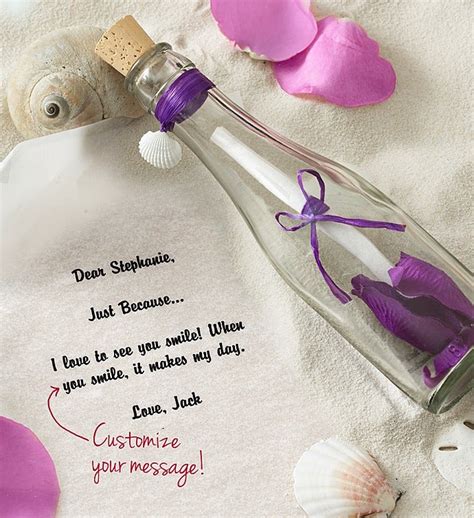 Personalized Message In A Bottle Just Because 1800FLOWERS COM 89727