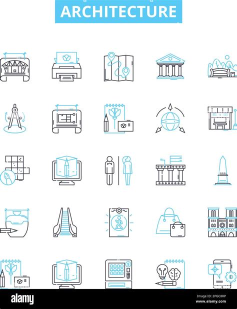 Architecture Vector Line Icons Set Structure Design Facade Building Planning Form Space