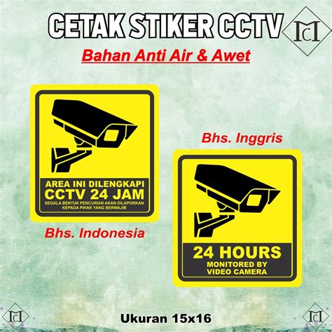 Jual Stiker Area Cctv Warning Cctv Tempel Pintu Kaca Shopee