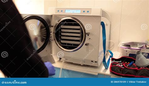 Disinfection Of Dental Instruments In An Autoclave Stock Video Video