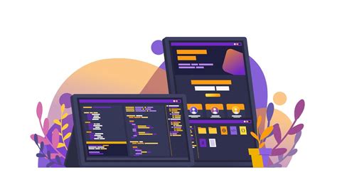 Web Development Front End Programming In Computer With Dual Monitor Coding Slicing Website Page