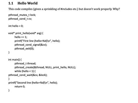 Solved Hello World This Code Compiles Given A Chegg Com