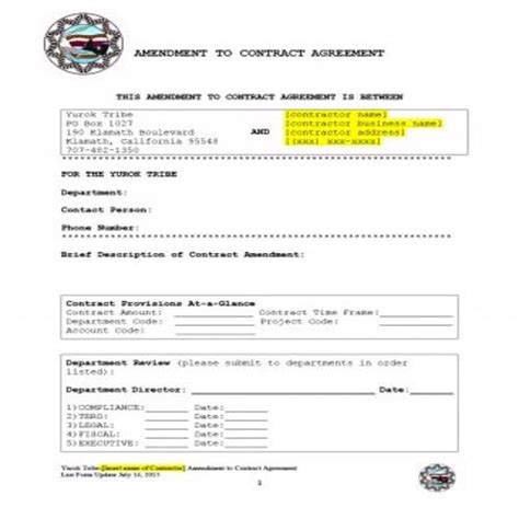 45 Official Contract Amendment Templates Besty Templates