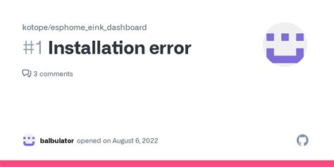 Installation Error Issue Kotope Esphome Eink Dashboard Github
